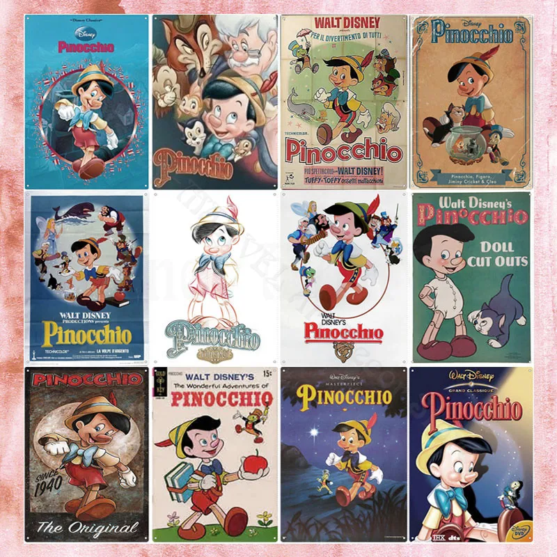 Disney-Metal-Signs-Pinocchio-Classic-Animated-Film-Tin-Sign-Cartoon ...