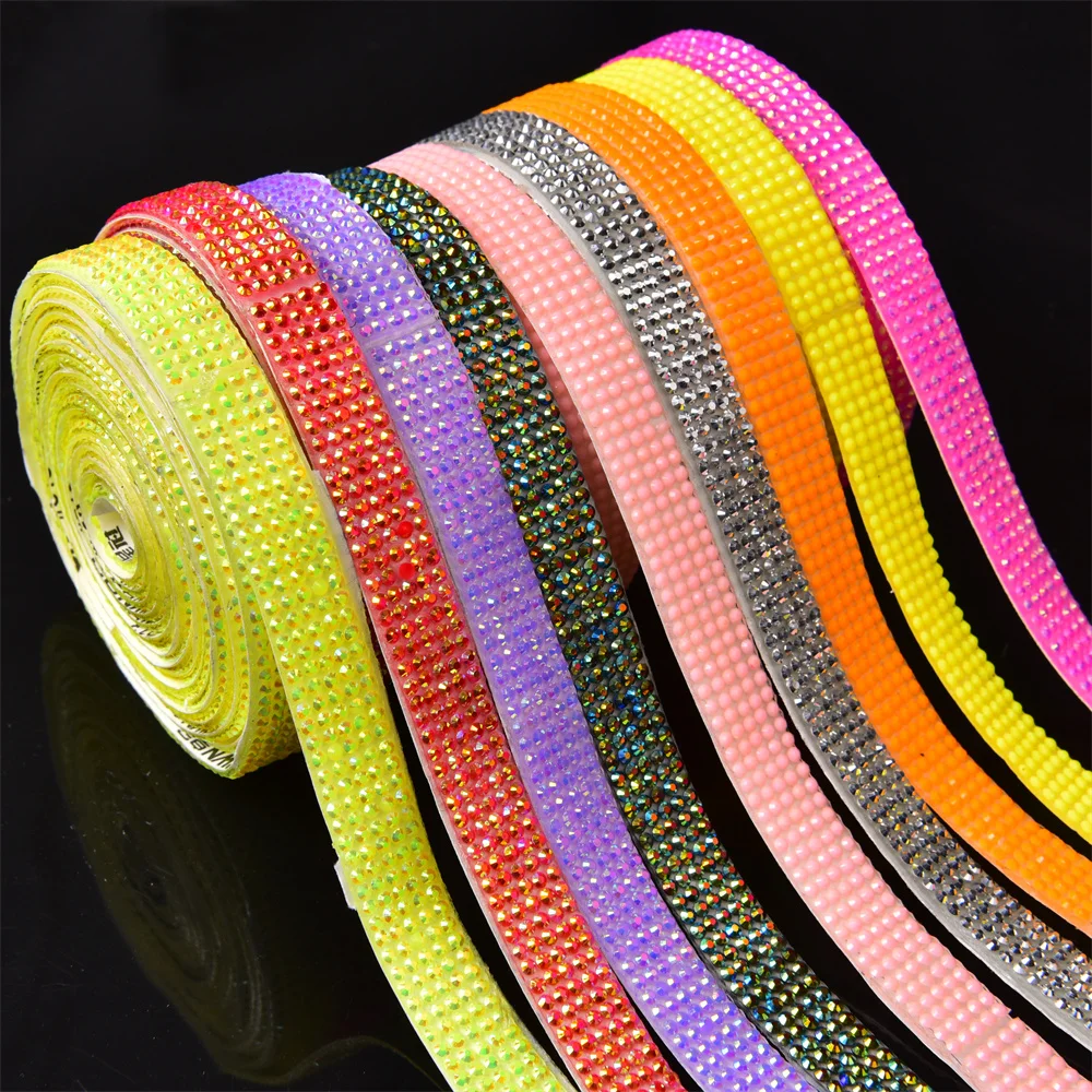 5-Yards-Self-Adhesive-Glitter-AB-Resin-Trim-Rhinestone-Ribbon-Tape ...