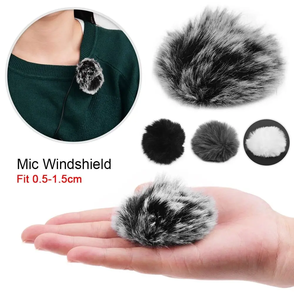 Microphone-Windshield-Fit-0-5-1-5cm-Mic-Furry-Fur-Soft-Elastic ...