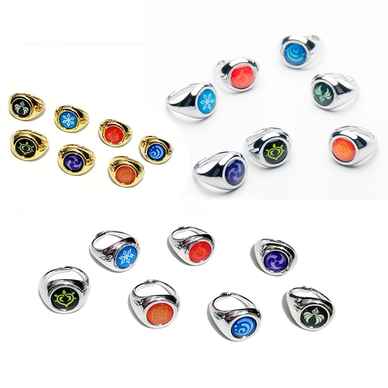 Anime-Game-Genshin-Impact-Elemental-Ring-Accessories-Metal-Adjustable ...