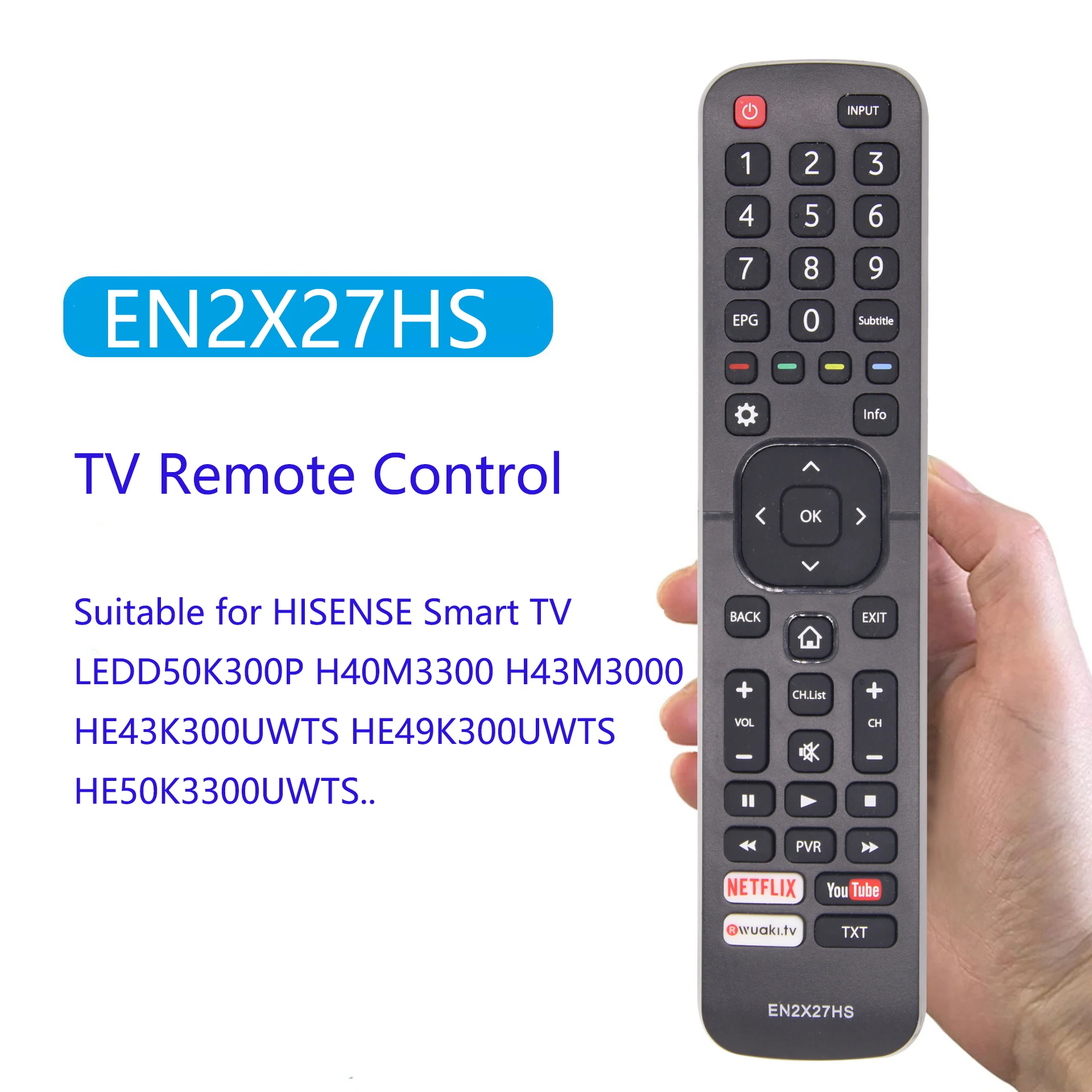 EN2X27HS Remote Control Replacement for HISENSE Smart TV Hisense Smart ...