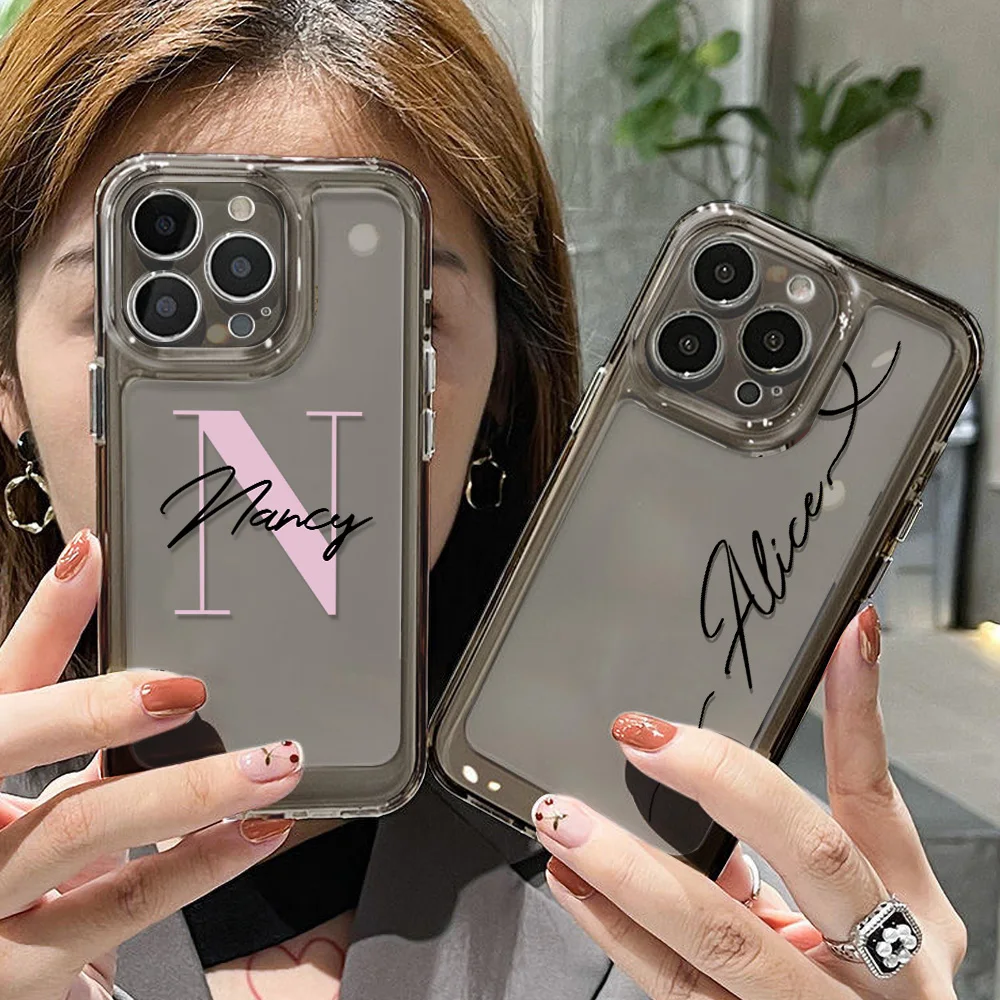 Personalized Clear Initials Phone Case - Custom Name DIY Cover for ...