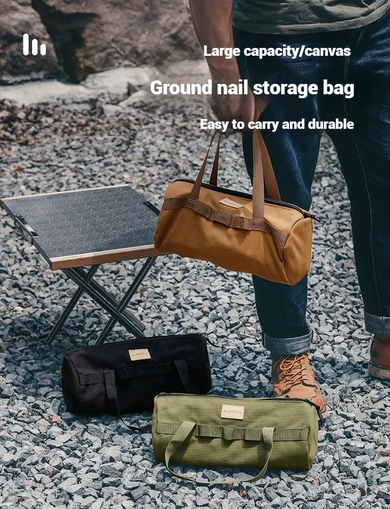 SUNDICK-Camping-Tent-Nail-Bag-Cylindrical-Nail-Storage-Bag-Hand-held-Miscellaneous-Bag-Storage ...