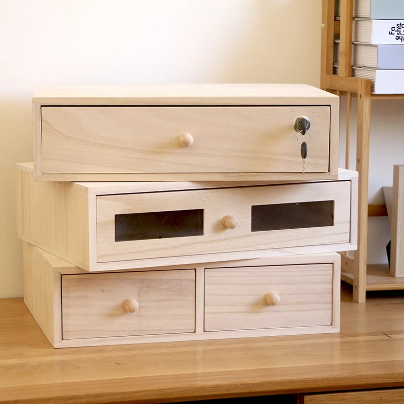 Solid-Wood-Storage-Box-with-Lock-Desktop-Office-Supplies-Documents ...