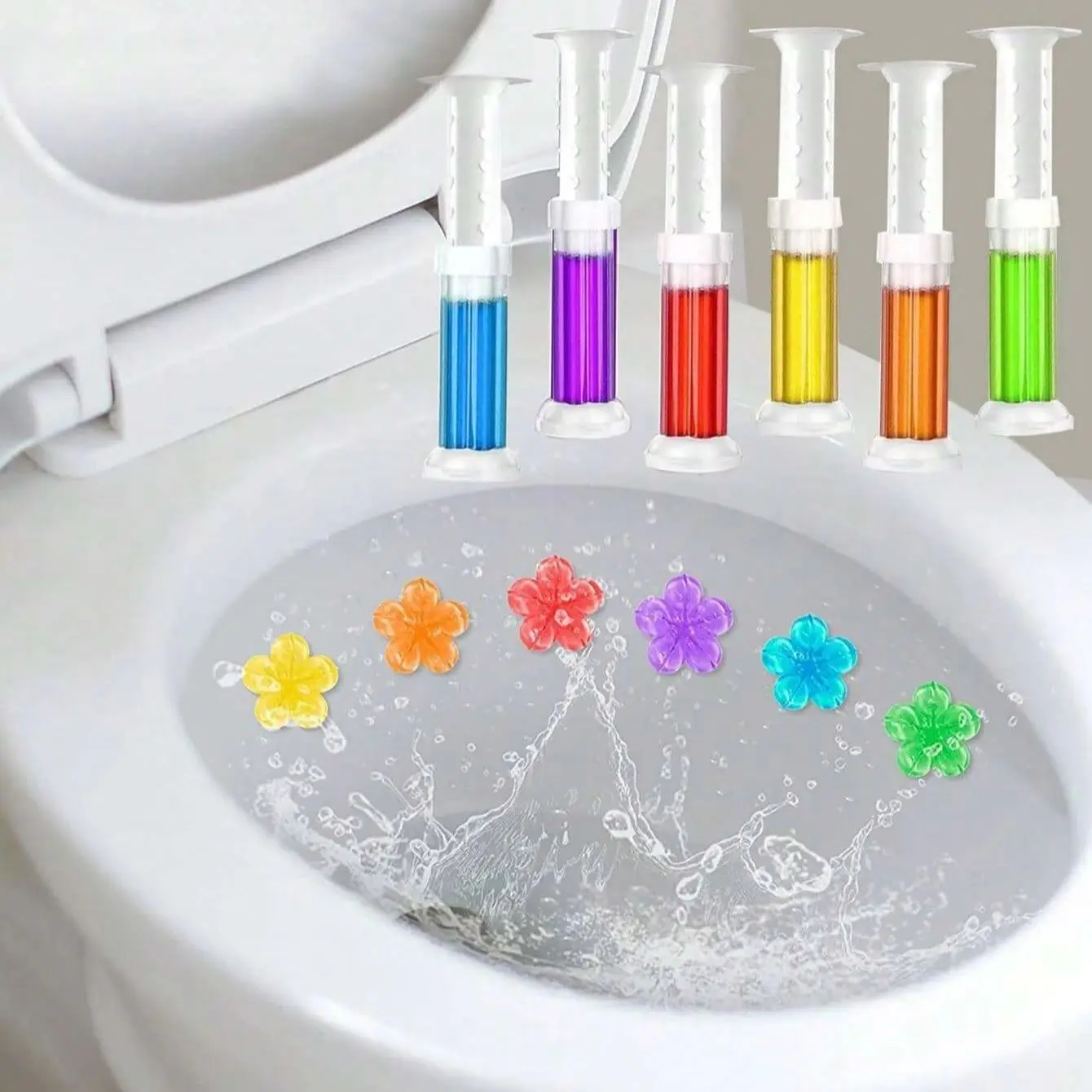 3Pcs Toilet Cleaner Gel Fresh Flower Aromatic Drain Toilet Cleaning ...