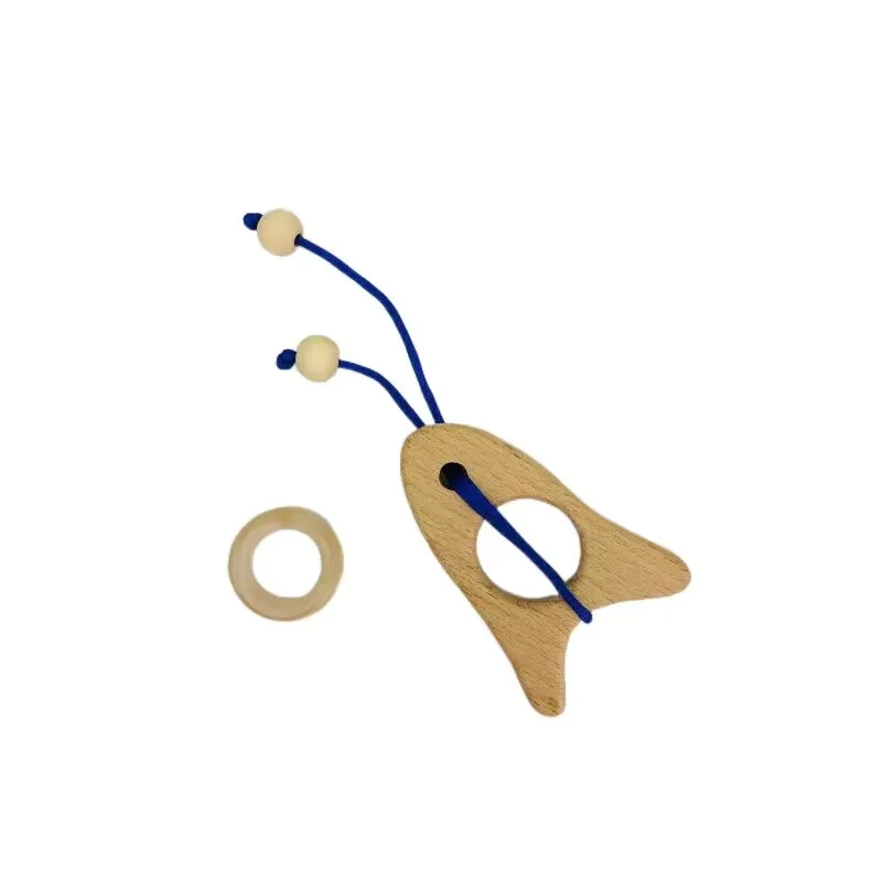 Fish Shaped IQ Magic Wooden Rope Puzzle Logic Mind Magic Ring Brain ...