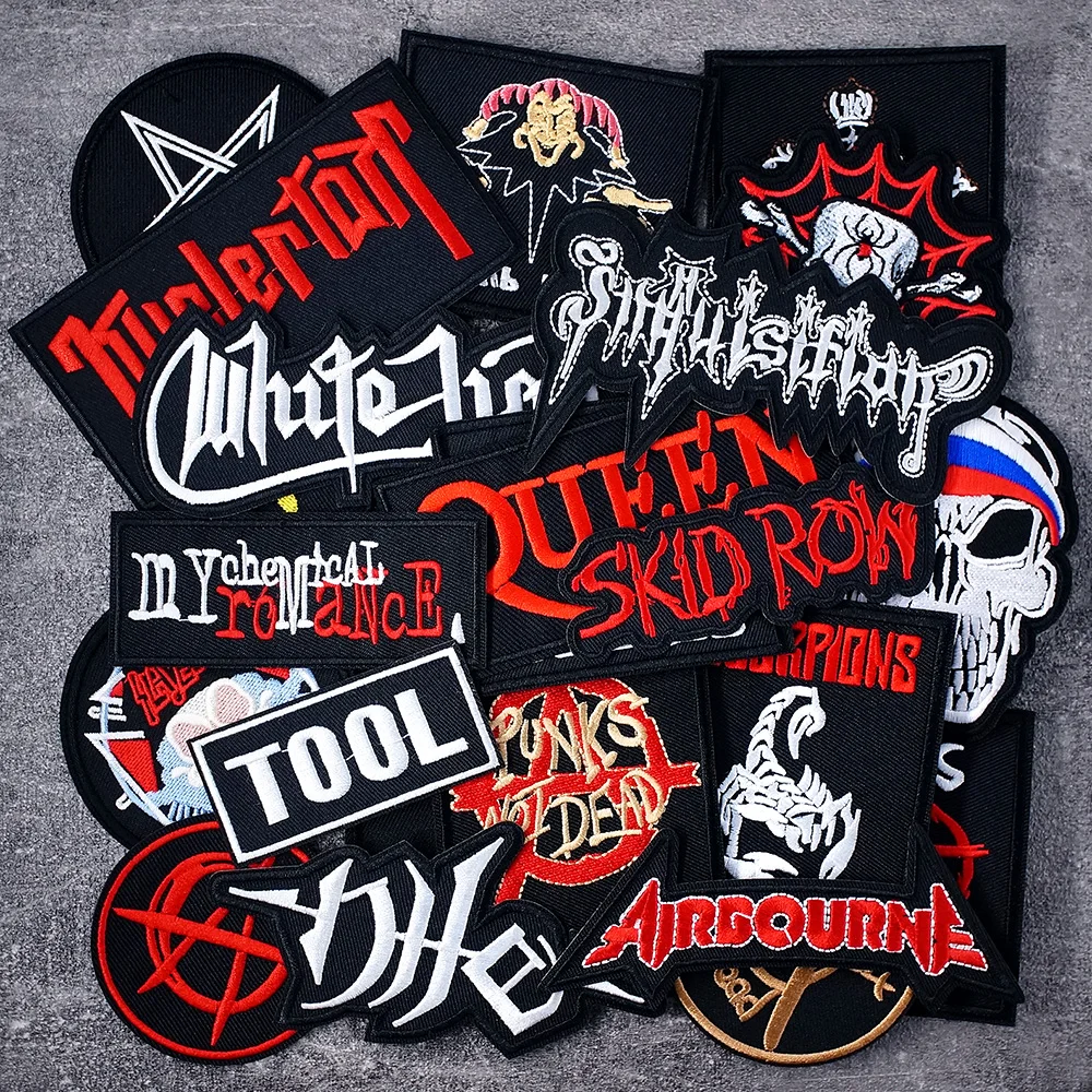 25-unids-lote-de-parches-de-banda-Punk-Rock-apliques-bordados-de-tela ...