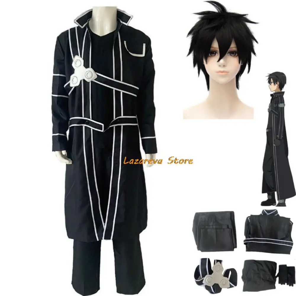 Anime-Sword-Art-Online-Kirigaya-Kazuto-Kirito-Cosplay-Costume-Wig-Black ...