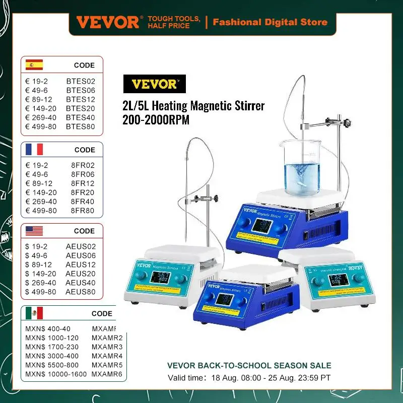 VEVOR-2L-5L-Magnetic-Stirrer-Hot-Plate-Drink-Agitator-Vortex-Mixer ...