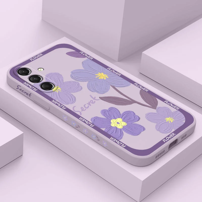 Purple-Flower-Phone-Case-For-Samsung-Galaxy-S24-S23-S22-S21-S20-S10 ...