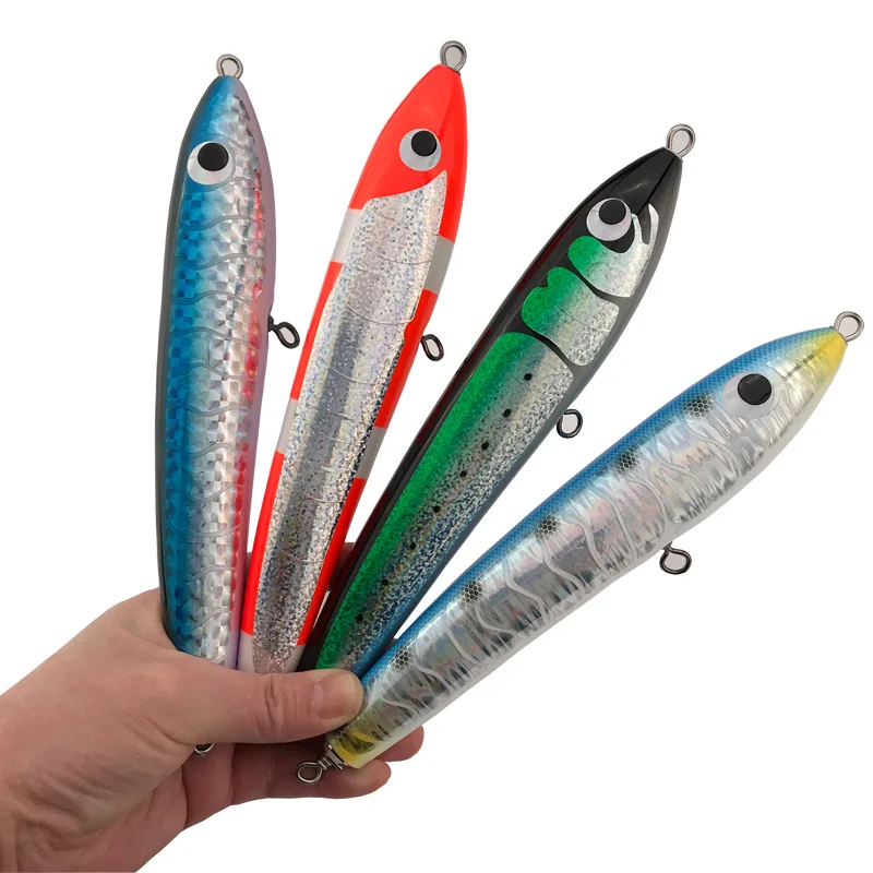 90g-120g-140g-Fishing-Lures-Popper-Wooden-Trolling-Big-Game-Topwater-Surface-Popping-Pencil-Bait ...