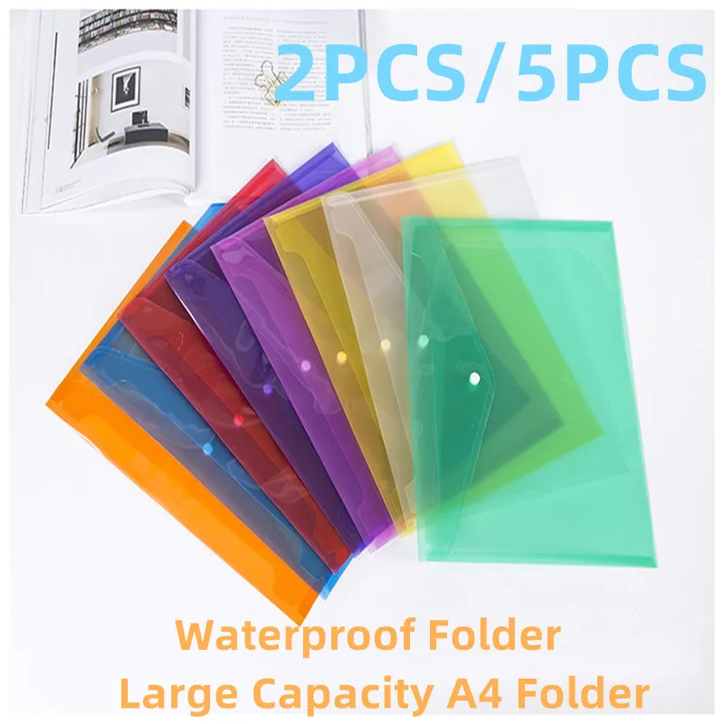 A4-2PCS-5PCS-Plastic-Button-File-Folder-Student-Test-Paper-Storage ...
