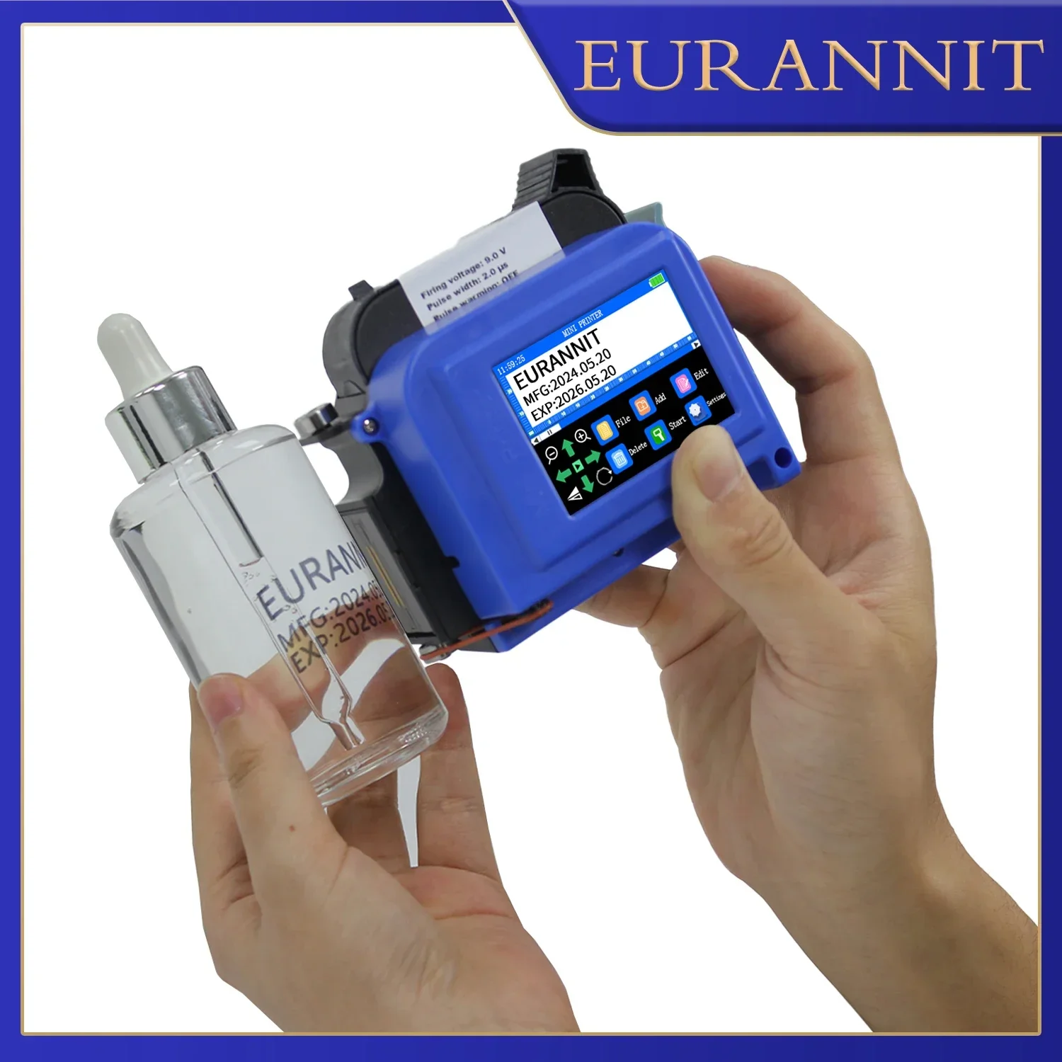 EURANNIT E11 25.4mm/1 inch Portable Mini Printer Handheld Inkjet ...