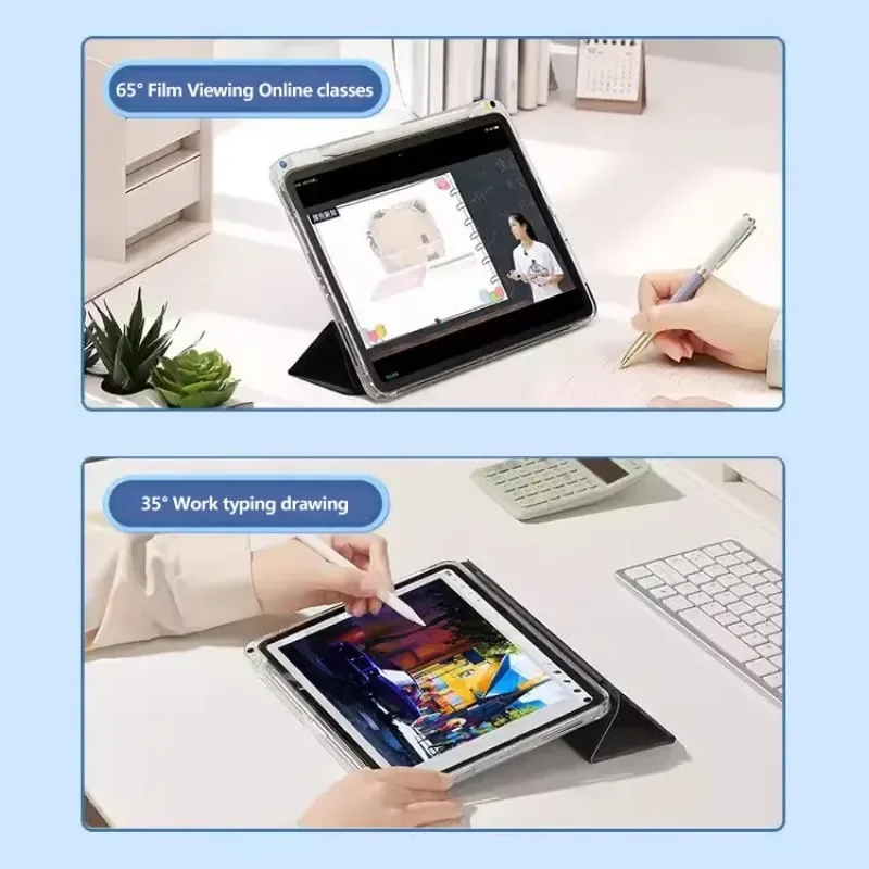 Premium HD Clear Acrylic Tablet Case with Pen Slot Cover for iPad Air ...