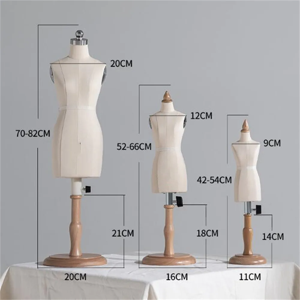 2023 1/3 1/4 Torso Wooden Sewing Female Mannequins Body Tripod Stand ...