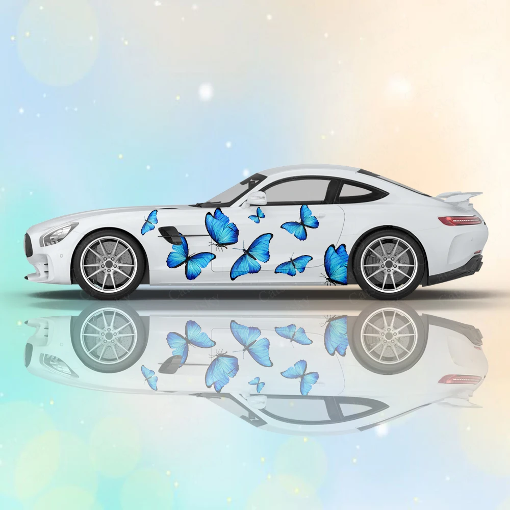 Butterfly-Color-Car-Sticker-Side-Car-Wrap-Vehicle-Side-Graphic-Vinyl ...