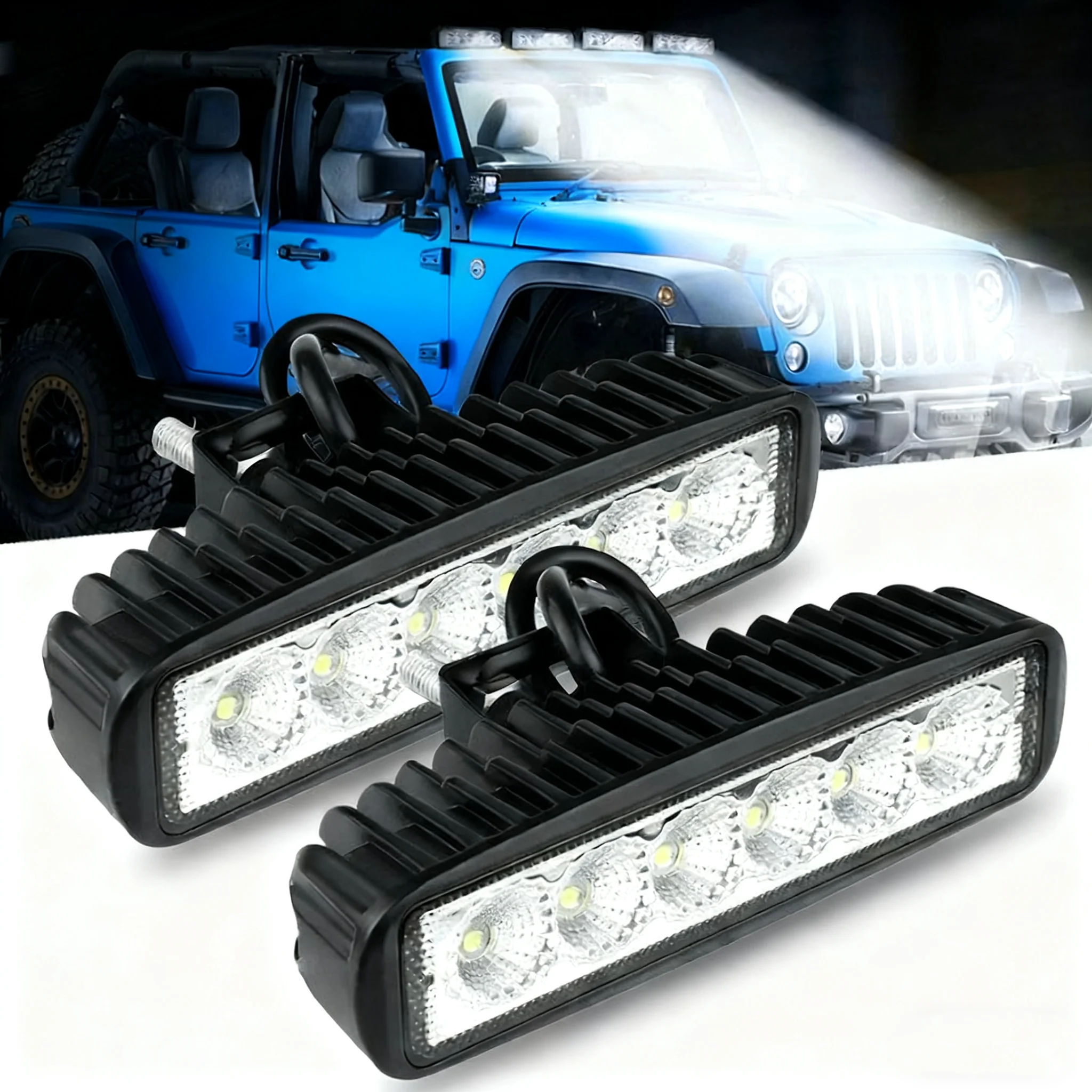 2PCS 18W 6000K White LED Daytime Running Lights DRL Fog Light ...