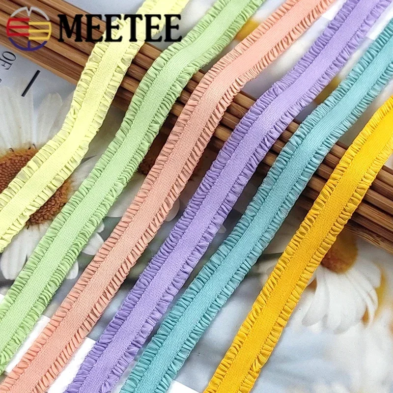 Meetee-22-44Yards-13mm-Elastic-Bands-Double-Ruffle-Stretch-Rubber-Lace ...