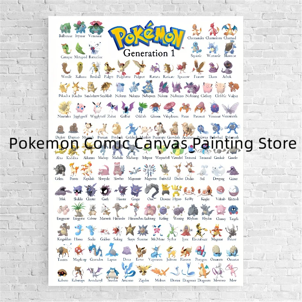 Peinture-sur-toile-d-interconnexion-d-art-mural-d-cor-d-affiche-Pokemon ...