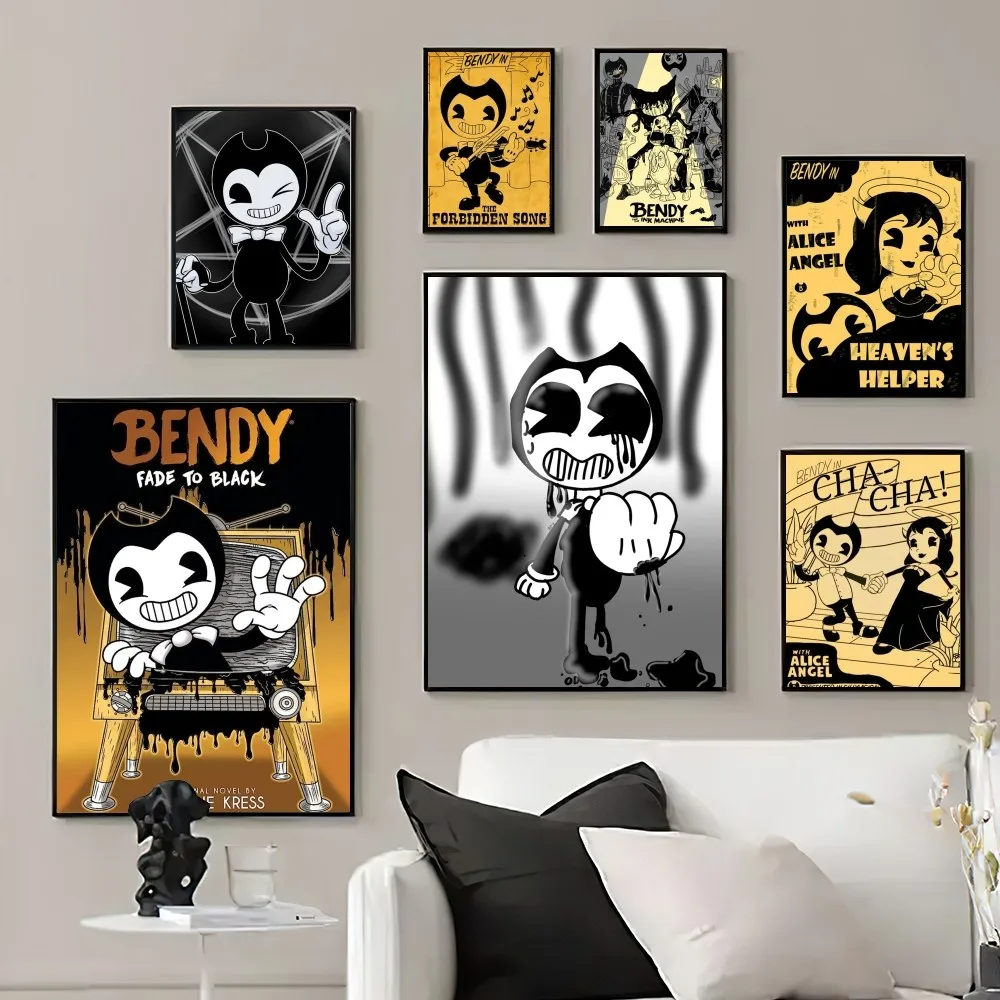 Game-b-bendy-and-the-ink-m-machine-Poster-Prints-Wall-Pictures-Living ...