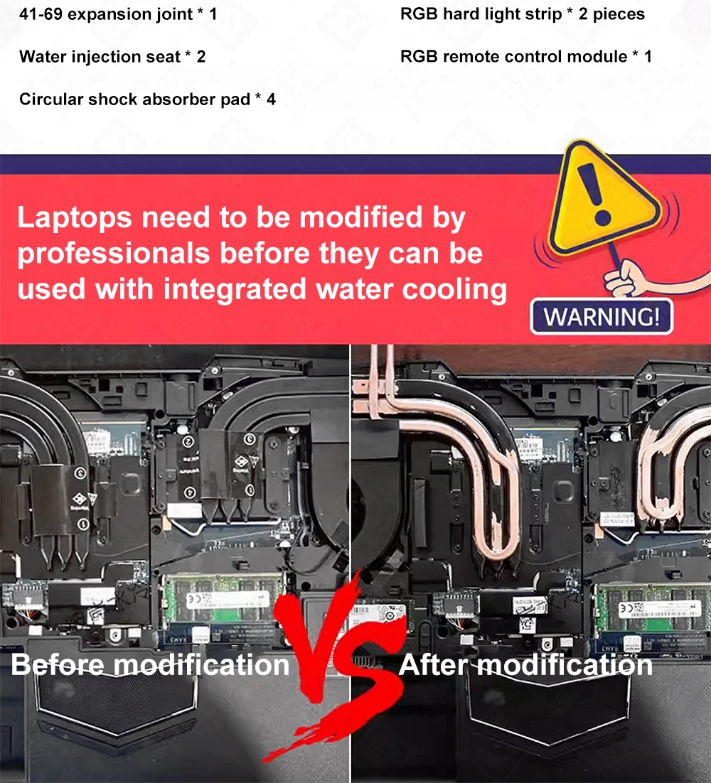 FREEZEMOD Notebook Water Cooler Kit Aluminum External Liquid Cooling ...