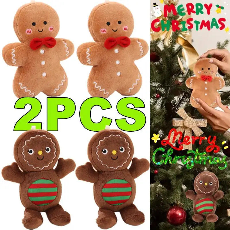 2/1PC Ginger Bread Plush Toy Stuffed Caramel Chocolate Gingerbread Man ...