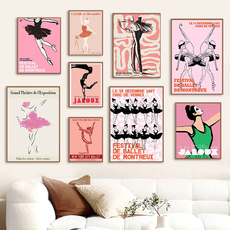Vintage-Ballet-Posters-Canvas-Painting-Abstract-Chicago-City-Ballerinas ...