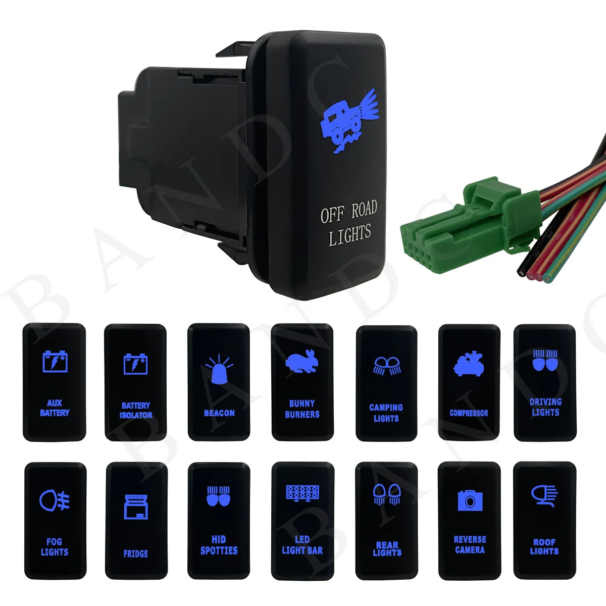 1 Pc Blue Backlit Push Button Switch Toyota Switch For Toyota Prado ...