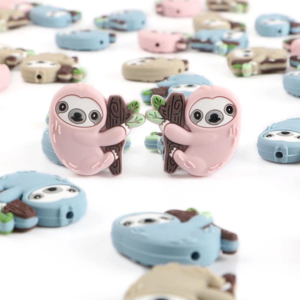 Kovict Cartoon Sloth Silicone Beads For Jewelry Making Diy Bracelet ...
