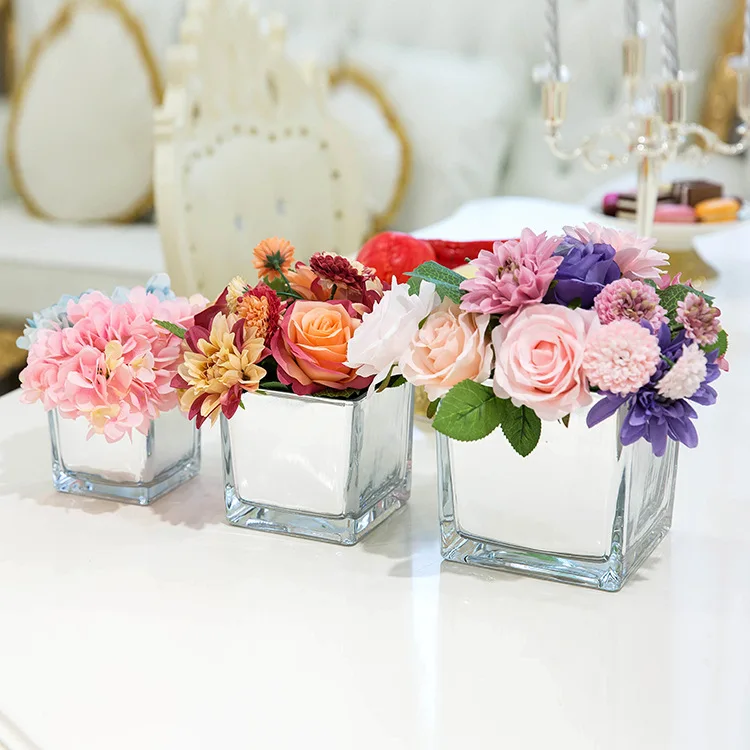 Beveled-Mirror-Vase-Clear-Square-Glass-Mirror-Vases-for-Wedding-Decor ...