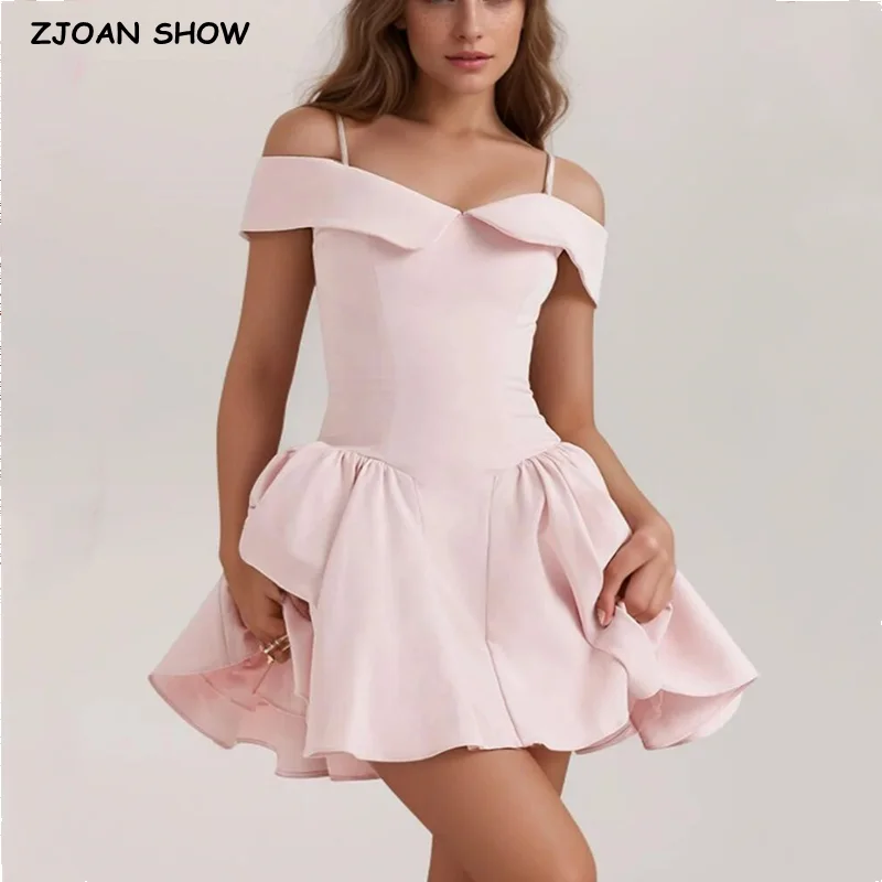 Mini-Robe-Rose-Romantique-Col-Roul-pour-Femme-V-tement-de-Soir-e-Fronc-et-Pliss.png