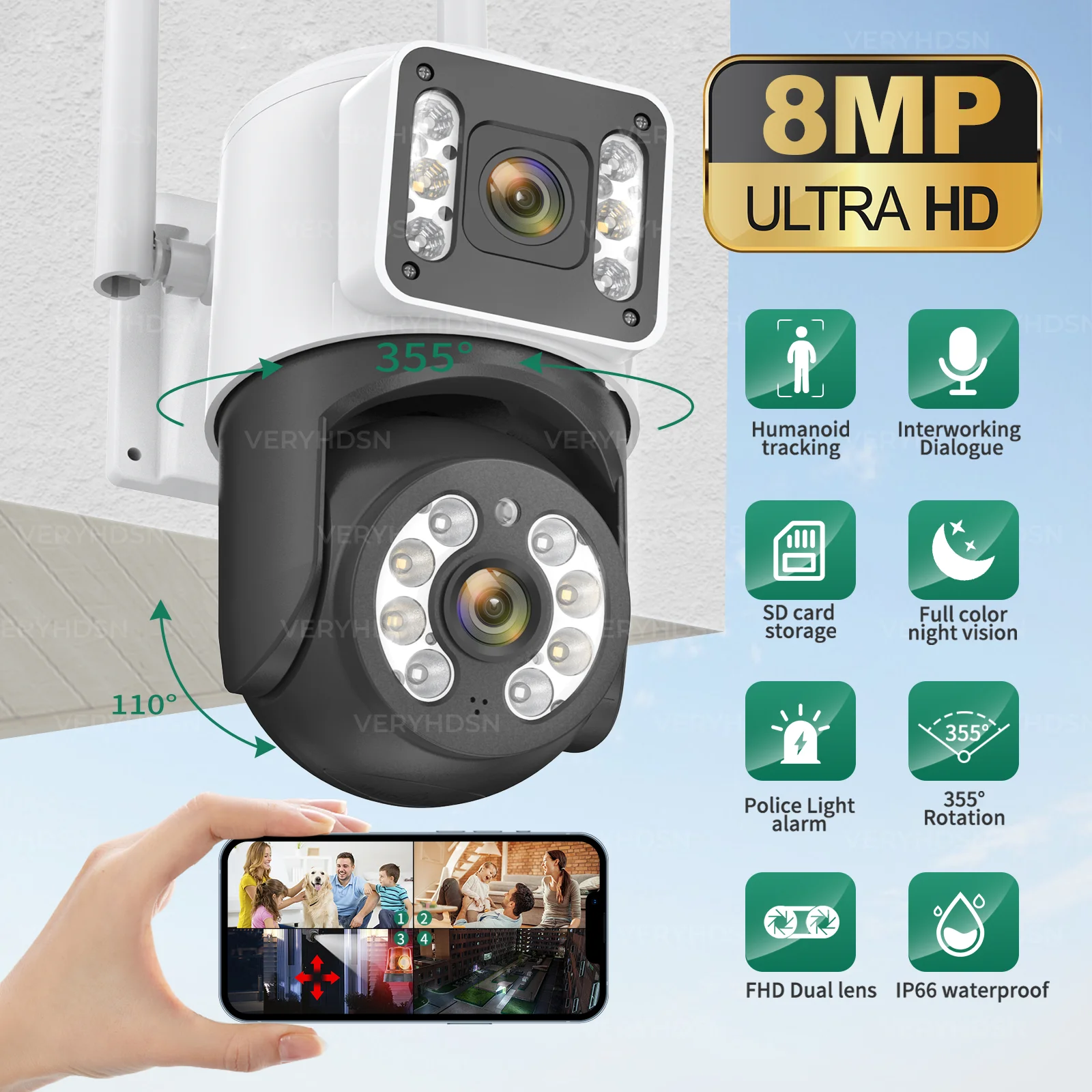 8MP-5G-WiFi-IP-kamera-PTZ-4K-ift-Lens-insan-otomatik-izleme-tespit-g ...