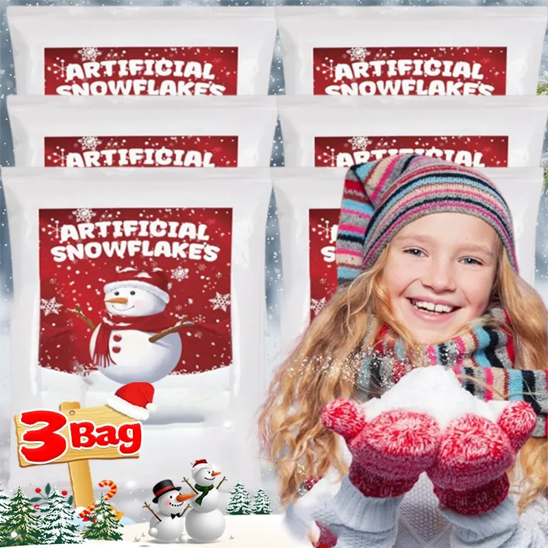 Artificial White Snow Powder Fluffy Fake Snowflake DIY Winter Scene ...