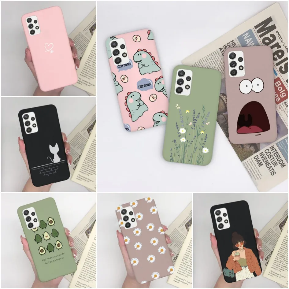 For Samsung A52 A52S A53 Phone Cases Cute Cool Girl Heart Matte Fashion ...