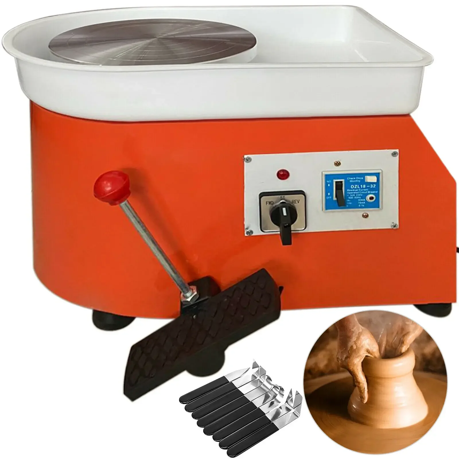 350W-Electric-Pottery-Wheel-Machine-25cm-School-Teaching-Pottery-Bar ...