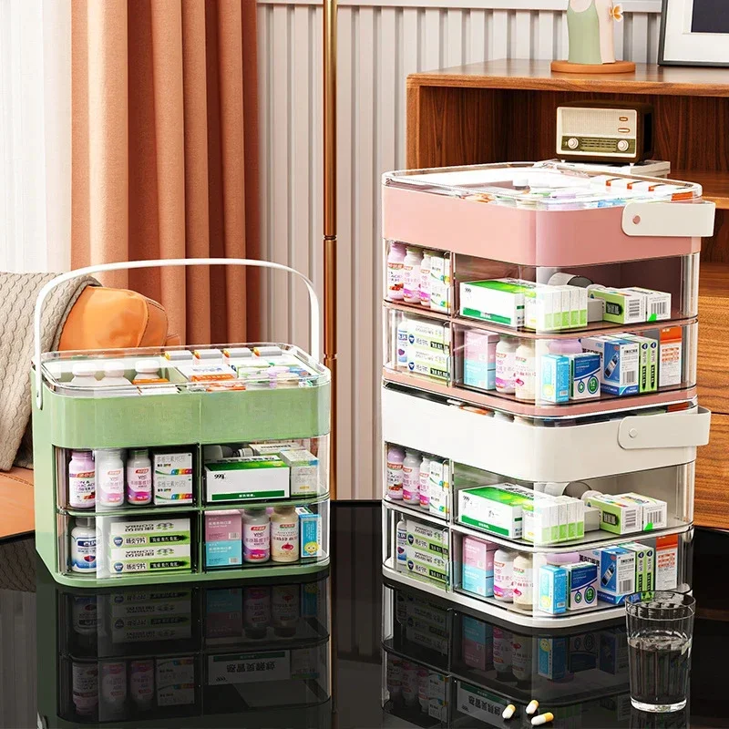 Large-Capacity-Home-Medicine-Box-Transparent-Medical-Storage-Box ...