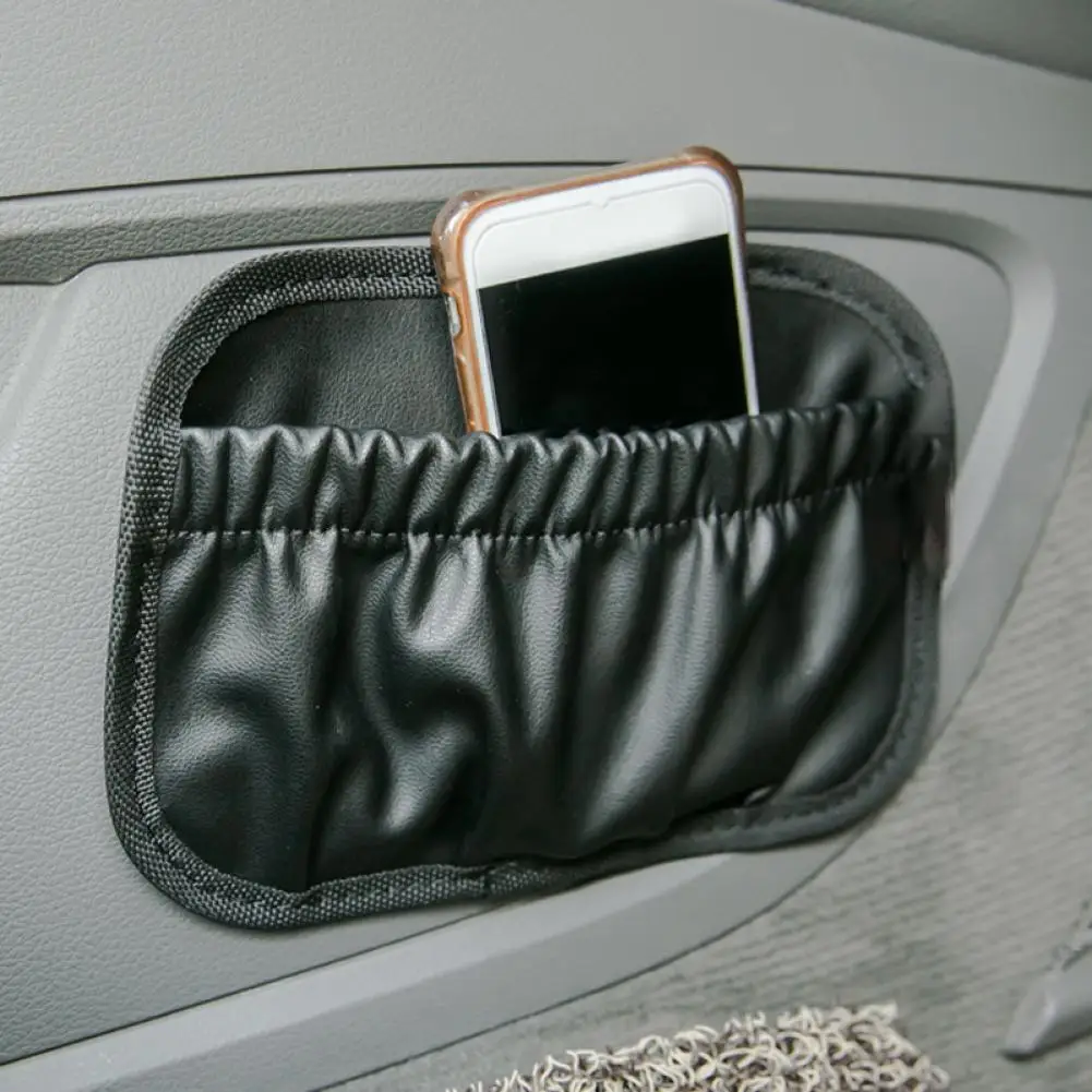 Leather-Car-Storage-Box-Adhesive-Multi-functional-Mobile-Phone-Bag-In ...