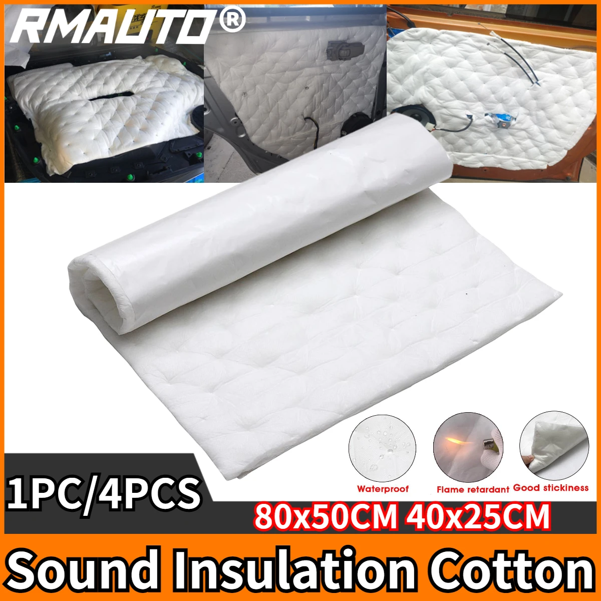 50x80cm 20mm Thickness Car Sound Insulation Cotton Self Adhesive ...