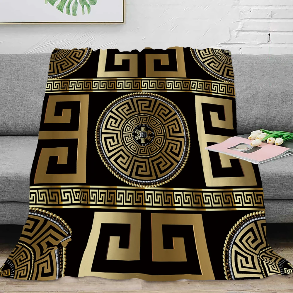 3D-Luxury-Black-Gold-Greek-Key-Meander-Baroque-Flannel-Blanket-Throw ...