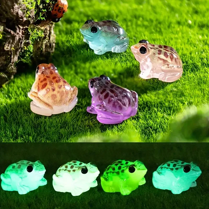 Luminous Frog Statues Colorful Resin Car and Garden Decorations ...