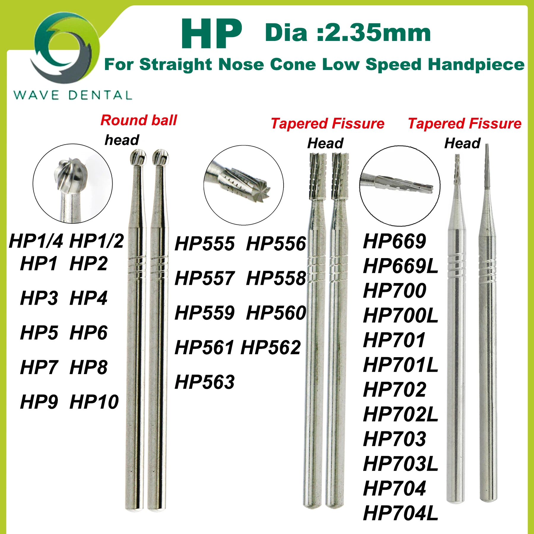 WAVE-Dental-Tungsten-Carbide-Burs-Dentistry-Drills-Dental-Bur-HP-Dia-2 ...