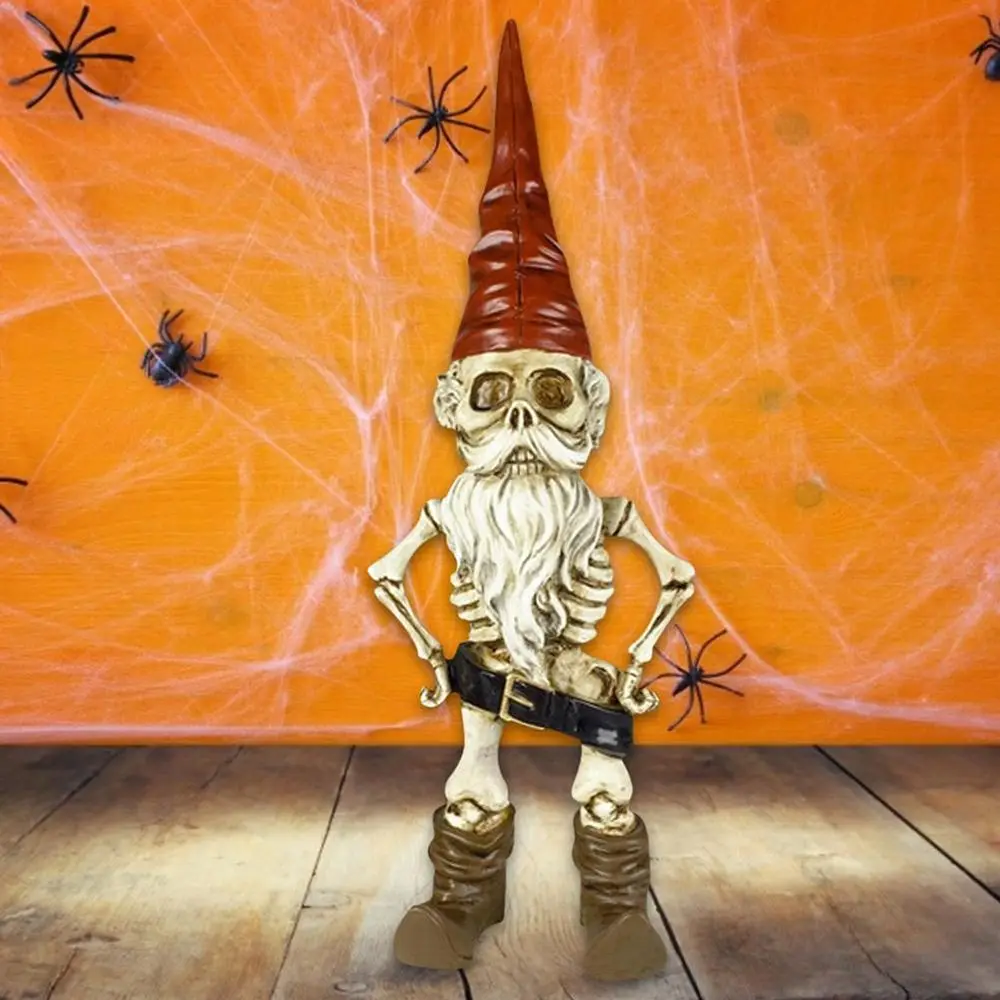 Halloween Skeleton Gnome Garden Sculpture | Gifts Flash
