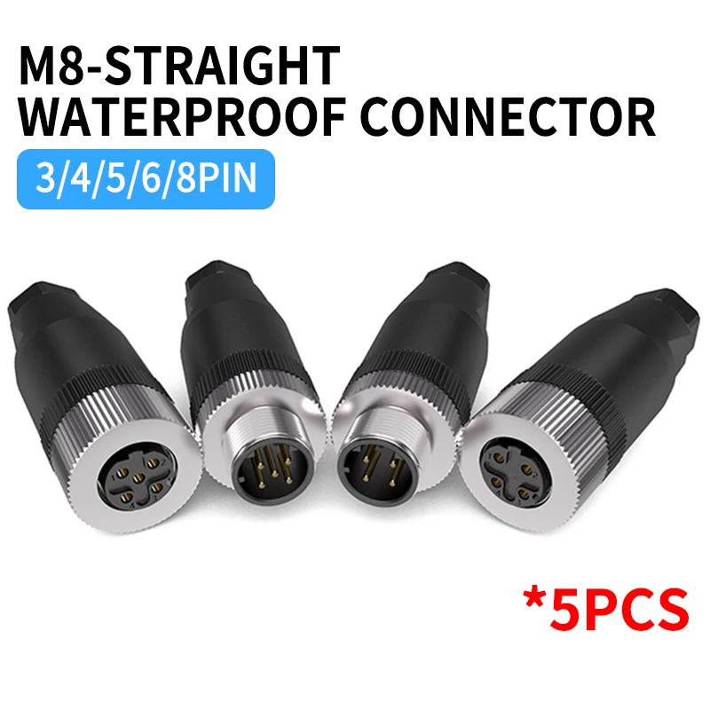 M8 waterproof connector - 3P4P male female M8 waterproof aviation plug ...