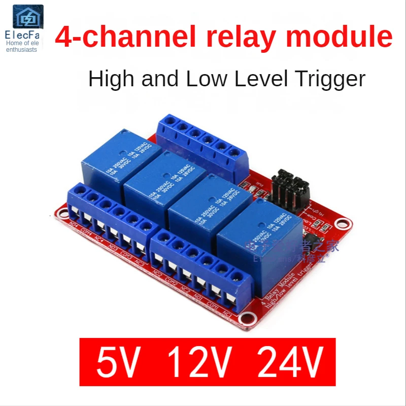 4-way-Relay-Module-5V-12V-24V-with-Optocoupler-Isolation-Support-High ...