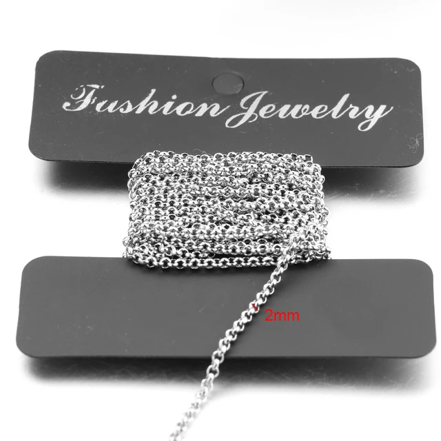 Semitree 2 Meters Stainless Steel BL Chains O Bulk Link Chain DIY ...