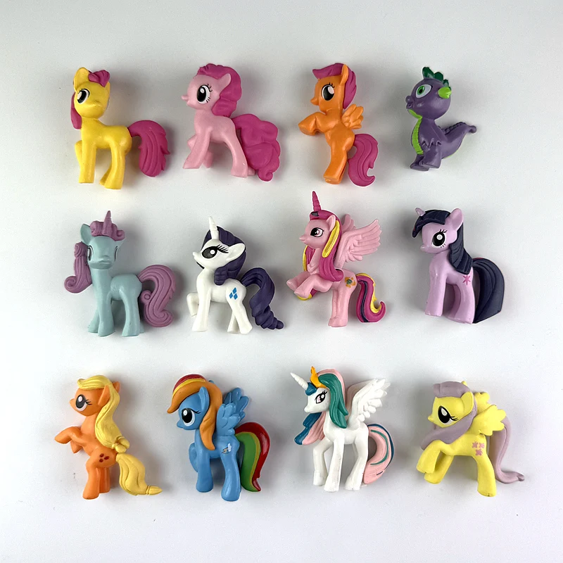 12pcs/set 6cm My Little Pony doll Rainbow Horse Cute Little Horse Toy ...