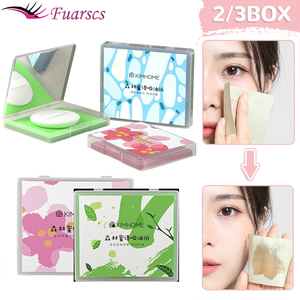 80PCS-Box-Facial-Oil-Blotting-Paper-Face-Oil-Absorbing-Paper-Plant ...