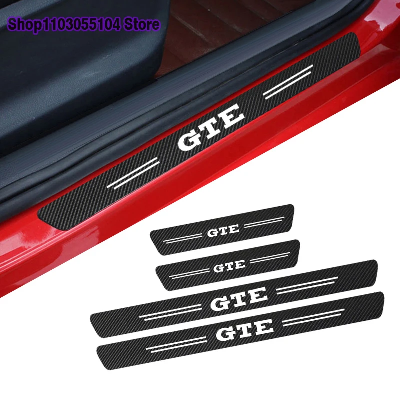 4pcs-Carbon-Fiber-Car-Door-Sill-Sticker-For-Volkswagen-VW-GTE-GOLF-4-5 ...