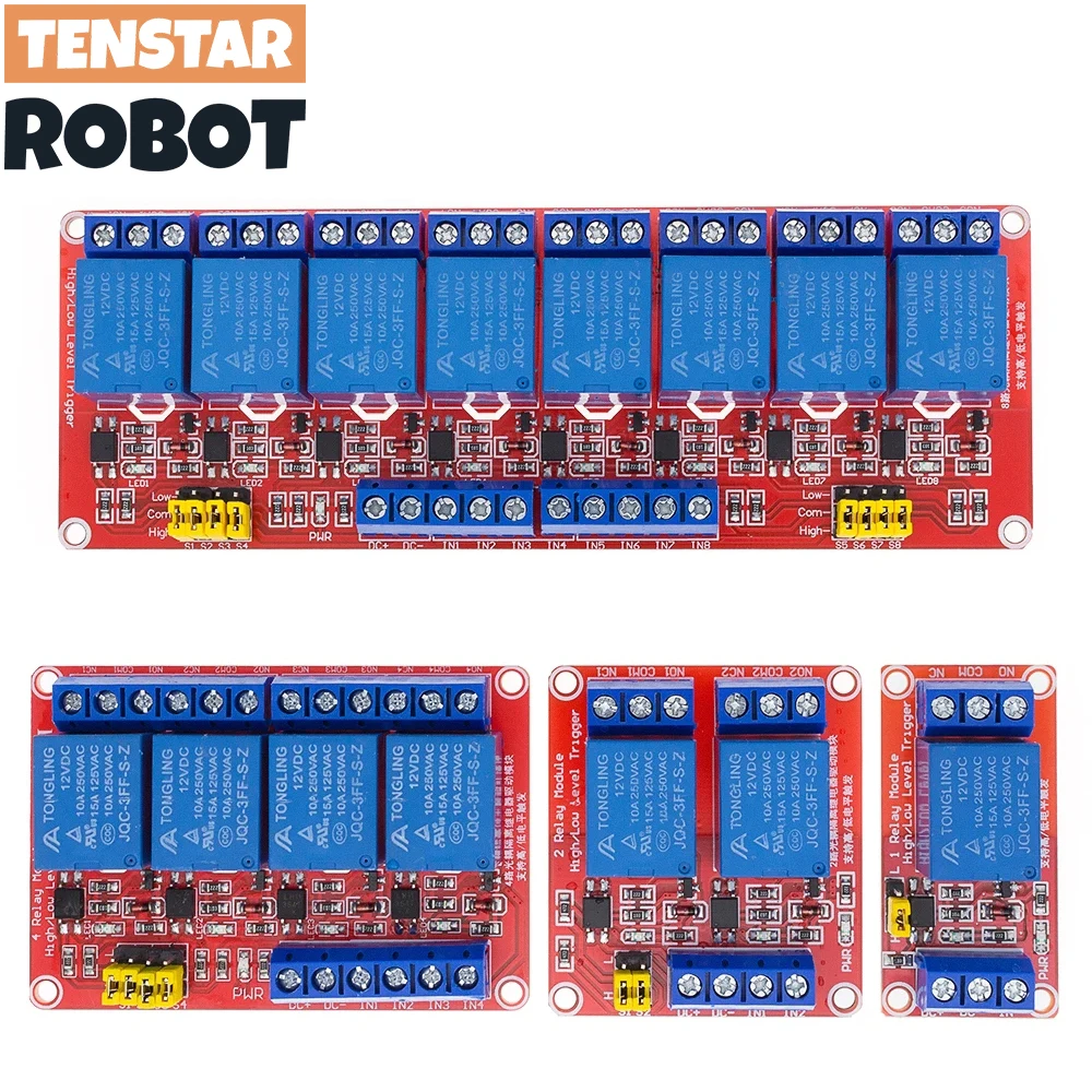 Relais-modul-1-2-4-6-8-Kanal-5V-12V-Platinen-abschirmung-mit ...