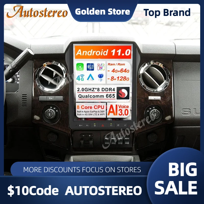 Qualcomm-Android11-Tesla-Screen-For-Ford-F250-F350-Heavy-Duty-Truck-Car ...